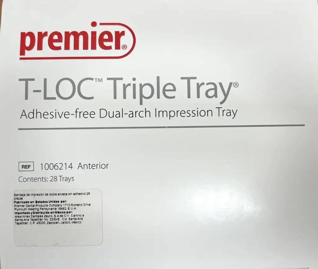 T-LOC TRIPLE TRAY ANTERIOR - CUCHARILLA CAJA C/28 PZAS. | DENTAL LINK